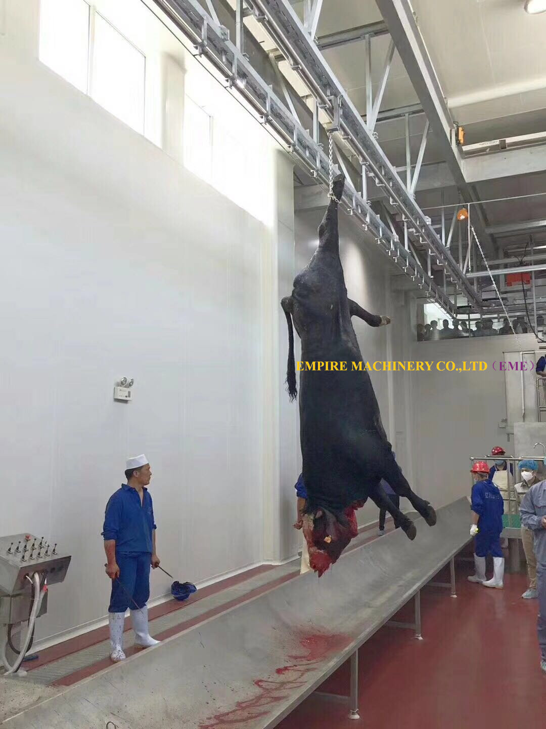 Cattle bleeding automatic convey rail for cattle killing processing ...